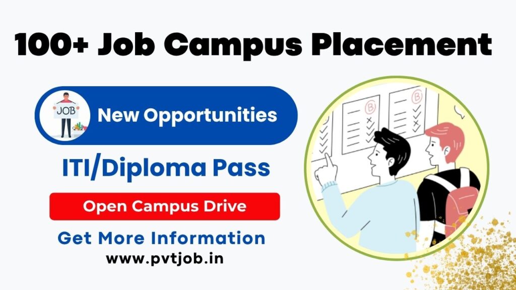 100+ Job Campus Placement 2026 | Latest ITI Pass Jobs | Diploma Pass ...