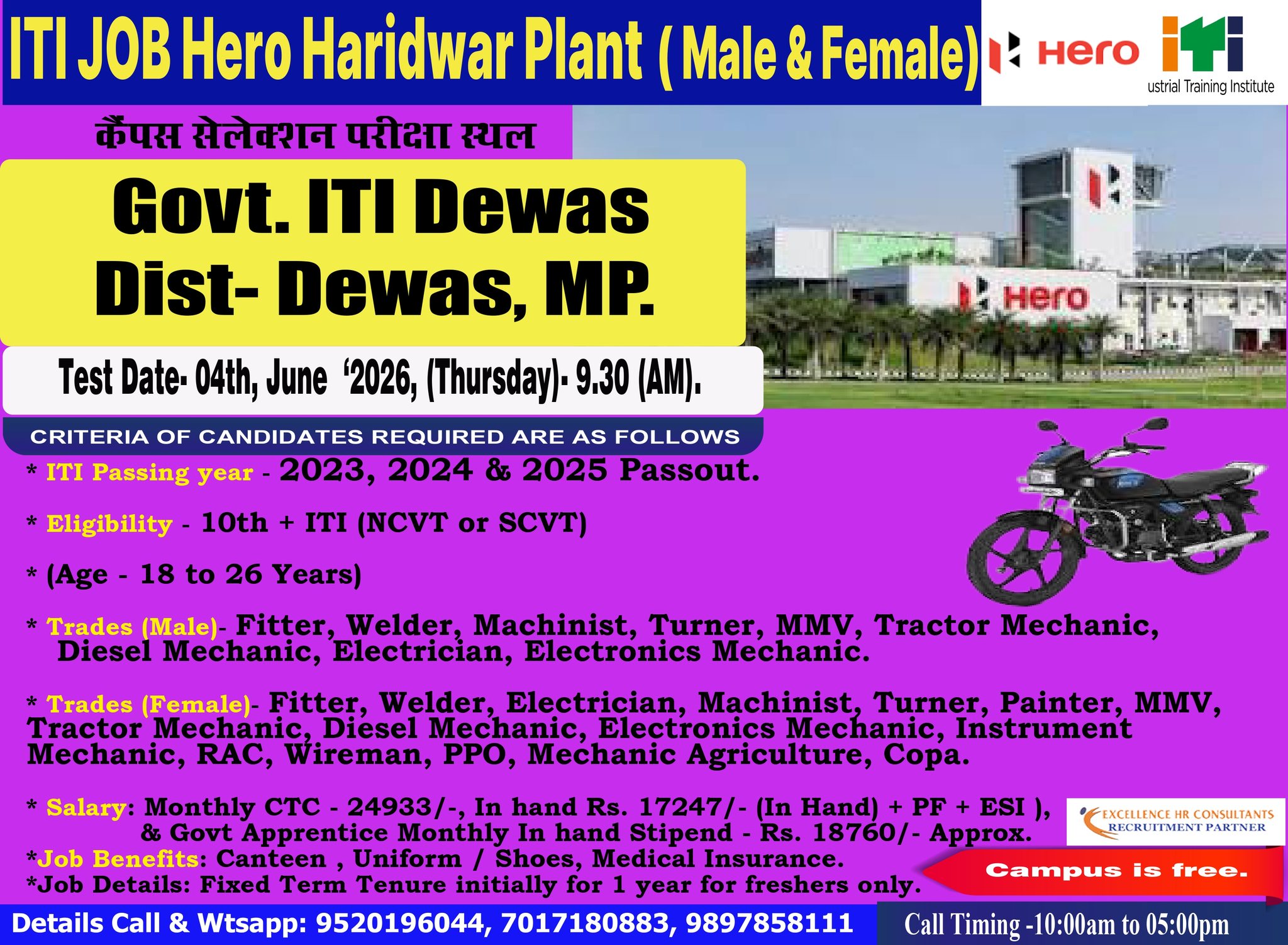 Hero Motocorp Haridwar Vacancy 2026: 500+ Job Opportunities, Get Full ...